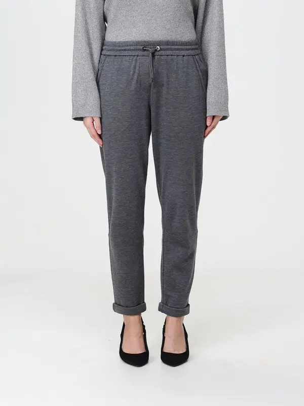 Brunello Cucinelli Straight-leg Cotton Jogging Trousers With Monili Embellishment - Grey