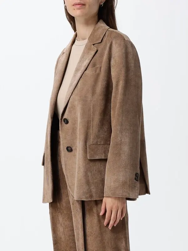 Brunello Cucinelli Single-breasted Viscose-blend Blazer With Lapel Collar