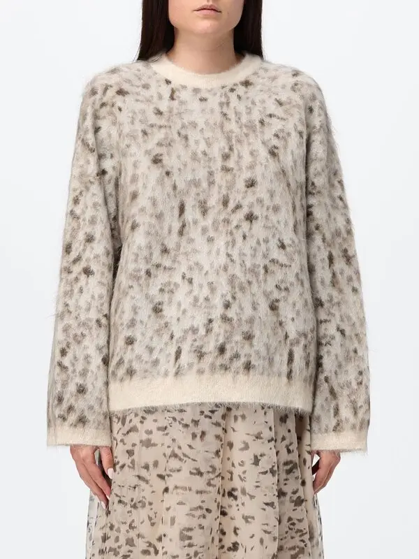 Brunello Cucinelli Abstract Print Wool And Mohair Blend Crewneck Jumper - Multicolor