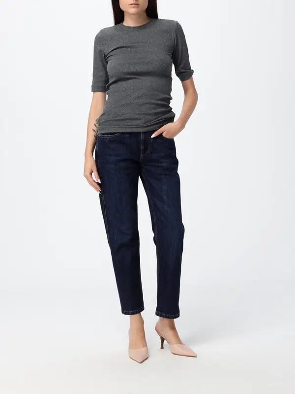 Brunello Cucinelli High-waisted Straight-leg Cropped Jeans - Blue