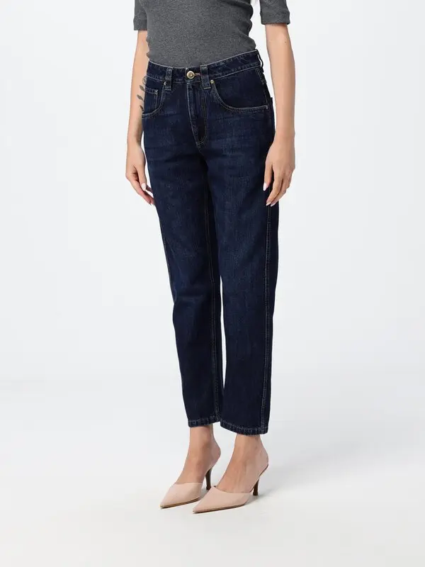 Brunello Cucinelli High-waisted Straight-leg Cropped Jeans - Blue