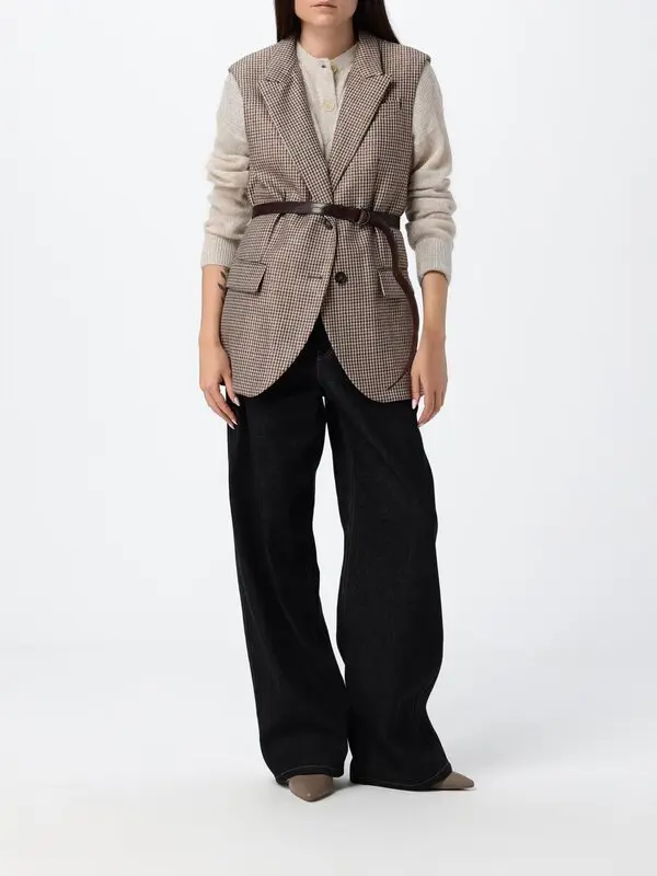 Brunello Cucinelli Single-breasted Houndstooth Virgin Wool Tailored Vest