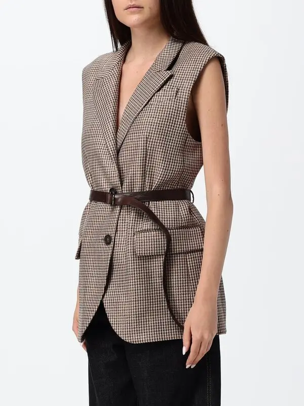 Brunello Cucinelli Single-breasted Houndstooth Virgin Wool Tailored Vest