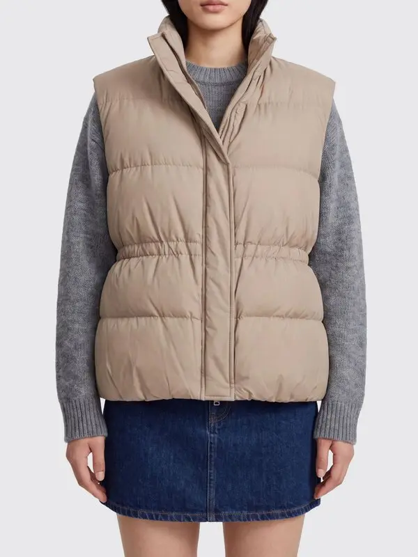 Brunello Cucinelli Water-repellent Quilted Technical Vest With High Neck - Beige