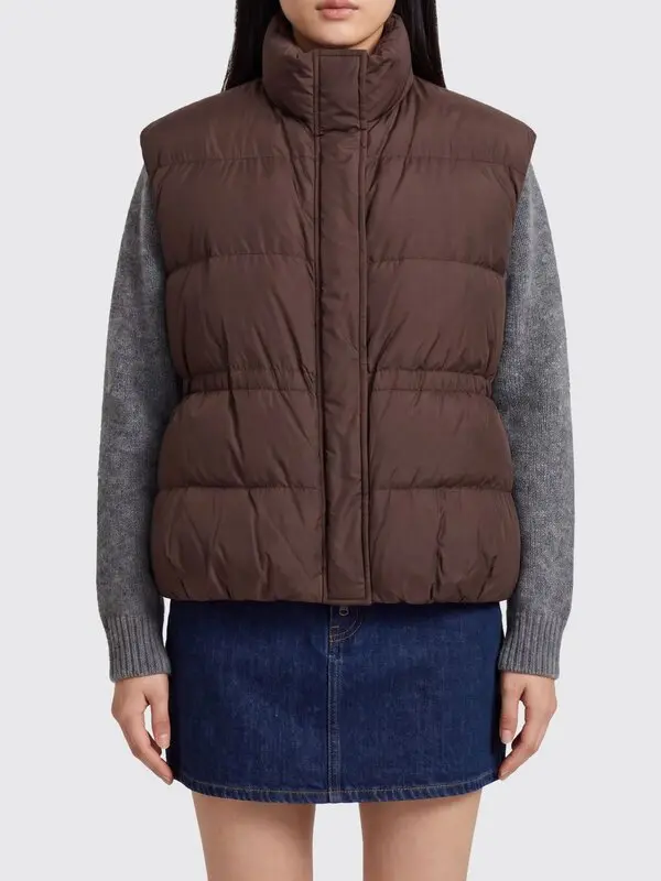 Brunello Cucinelli Water-repellent Quilted Technical Vest With High Neck - Brown