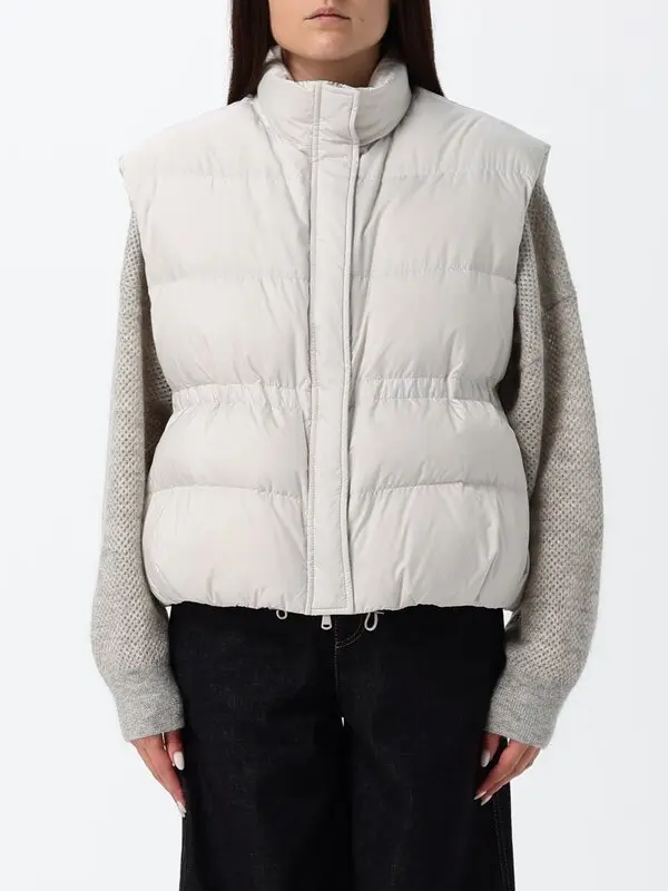 Brunello Cucinelli Water-repellent Quilted Technical Vest With High Neck - Grey