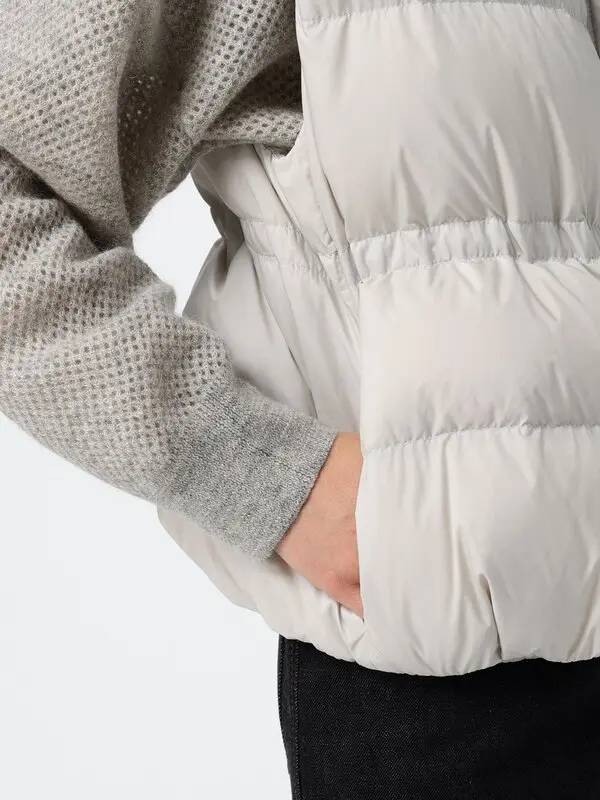 Brunello Cucinelli Water-repellent Quilted Technical Vest With High Neck - Grey