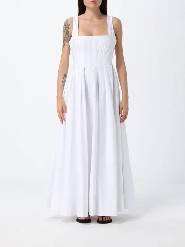 Sportmax Square-neck Off-the-shoulder Cotton Bustier Maxi Dress