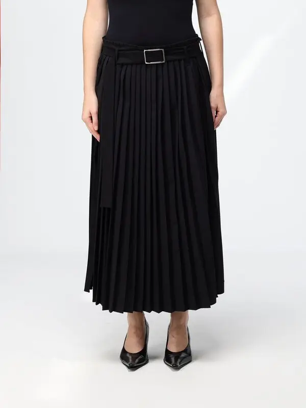 Sportmax Pleated Virgin Wool-blend Midi Skirt