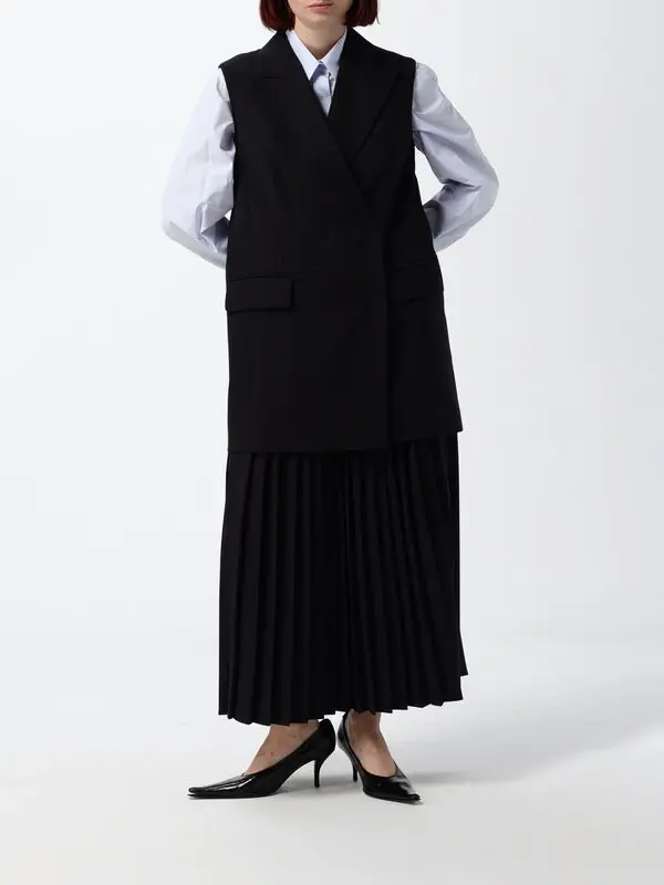 Sportmax Pleated Virgin Wool-blend Midi Skirt