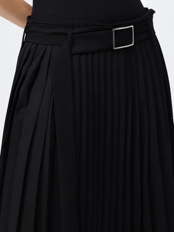 Sportmax Pleated Virgin Wool-blend Midi Skirt