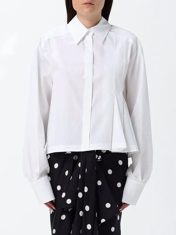 Sportmax Pleated Relaxed Fit Cotton Shirt - Black