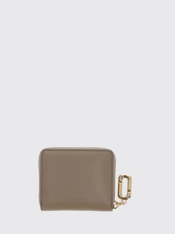 Marc Jacobs Scene Small Leather Wallet With Zip Closure And Card Slots - Grey