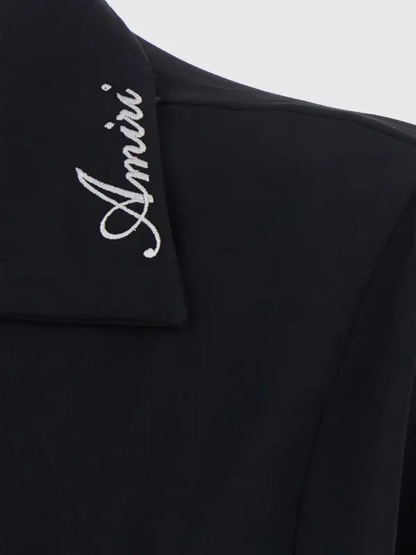 Amiri Long-sleeve Polyester Shirt With Cuban Collar And Flap Pockets