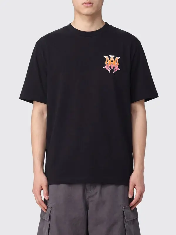 Amiri Graffiti Logo Print Cotton Crewneck T-shirt - Black