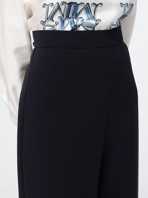 Max Mara High-waisted Wide-leg Crêpe Palazzo Trousers - Navy