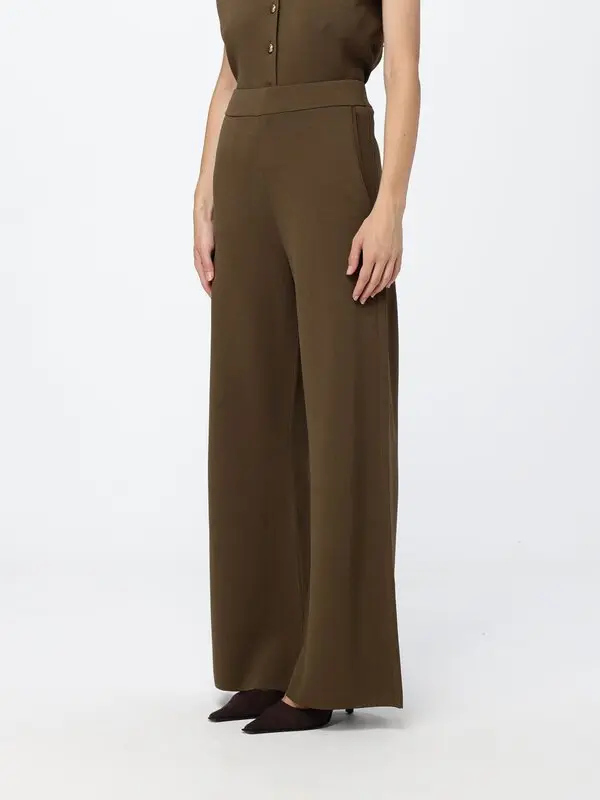 Max Mara High-waisted Wide-leg Knit Wool Trousers - Green