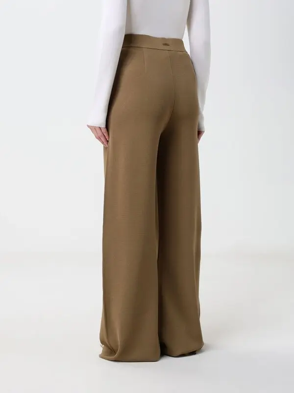 Max Mara High-waisted Wide-leg Knit Wool Trousers - Kaki