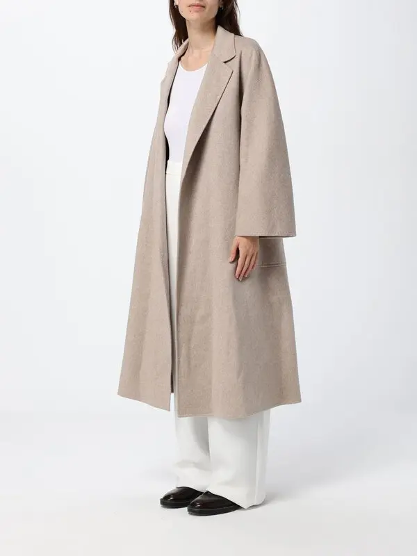 Max Mara Ludmilla Long Cashmere Belted Robe Coat - Beige