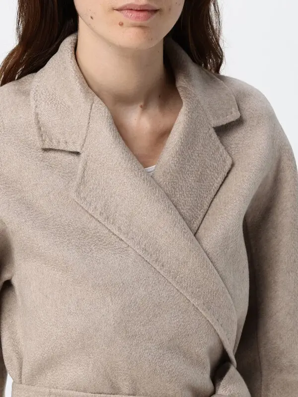 Max Mara Ludmilla Long Cashmere Belted Robe Coat - Beige
