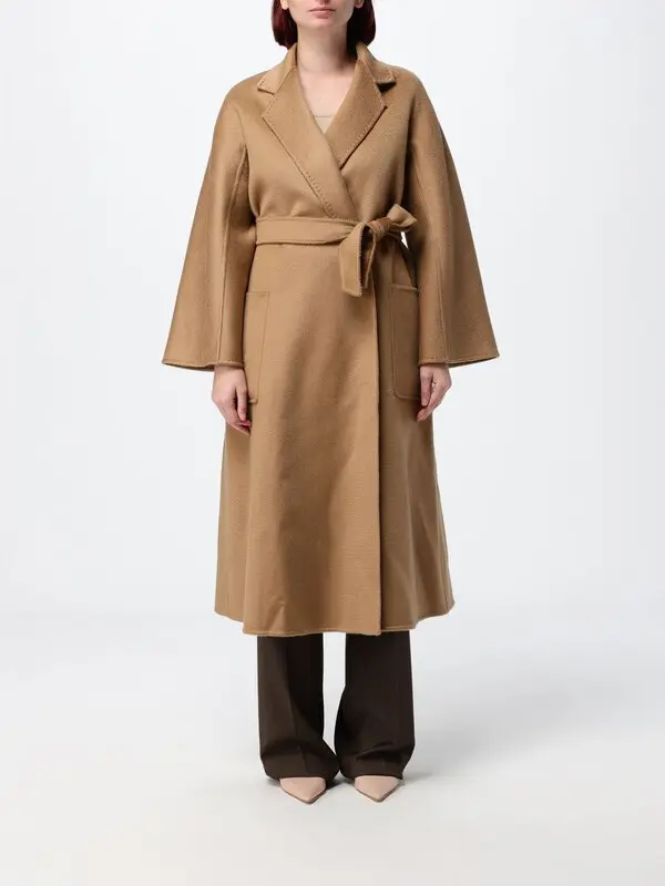 Max Mara Ludmilla Long Cashmere Belted Robe Coat - Camel