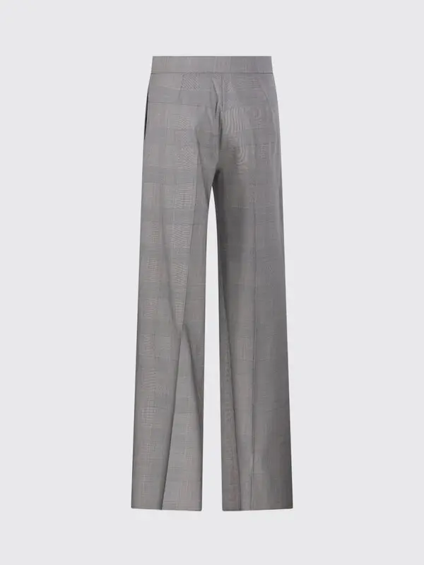 Max Mara Prince Of Wales Check Wool Flare Trousers - Grey