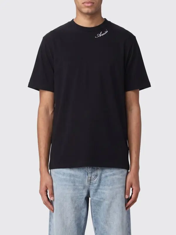 Amiri Drop Shoulder Crewneck T-shirt In Cotton And Modal Blend - Black