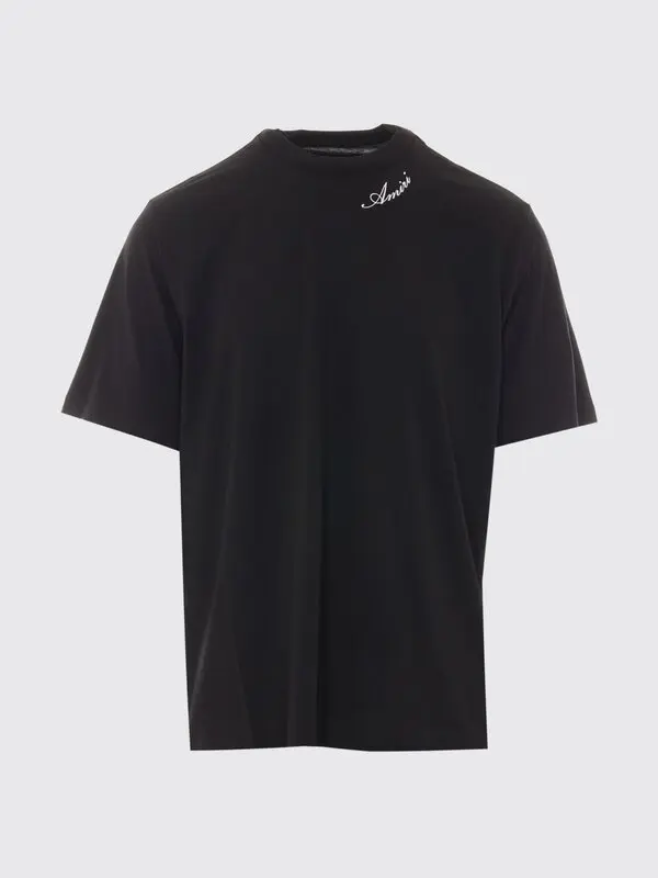 Amiri Drop Shoulder Crewneck T-shirt In Cotton And Modal Blend - Black