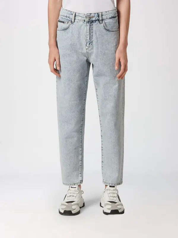 Philipp Plein High-waisted Straight Leg Jeans With Embroidery And Rhinestones - Blue