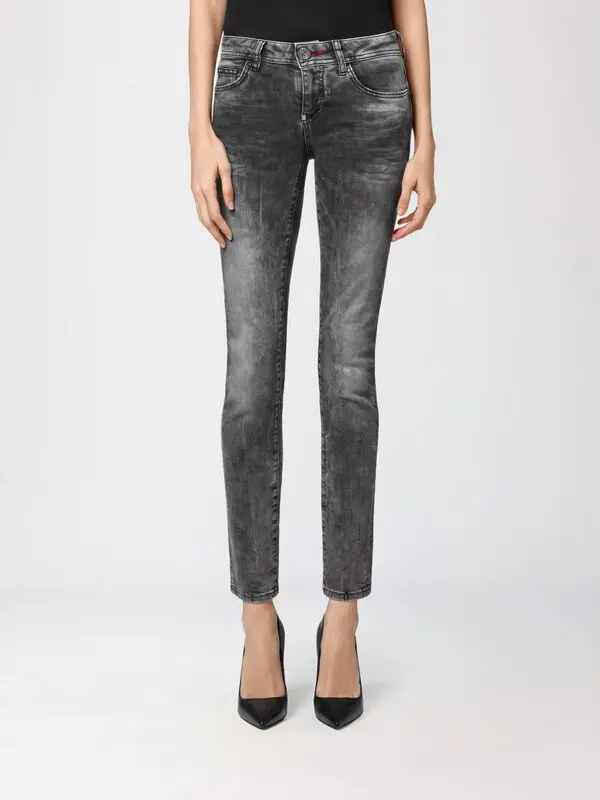 Philipp Plein Mid-rise Skinny Stretch Denim Jeans - Grey