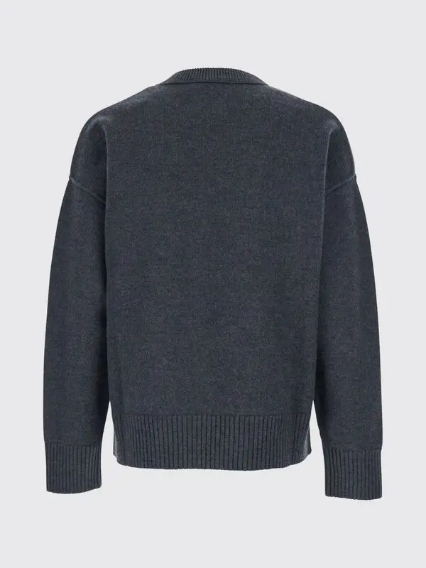 AMI Paris Crew-neck Wool Jumper With Contrast Logo