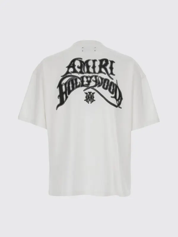 Amiri Relaxed Fit Cotton T-shirt With Contrast Logo - White