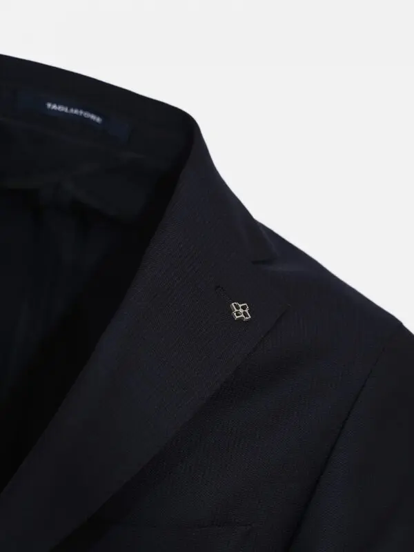 Tagliatore Single-breasted Blazer In Pure Virgin Wool With Peak Lapels