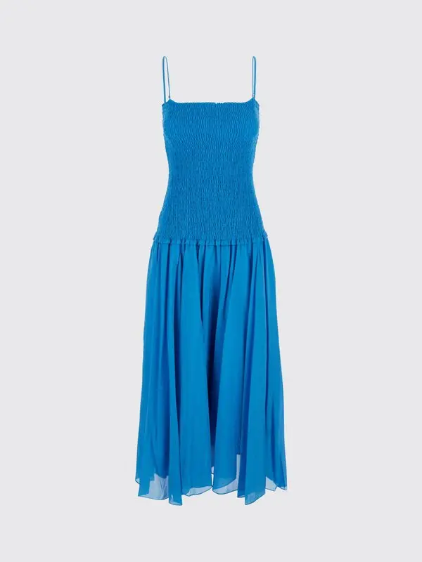 Tory Burch A-line Off-the-shoulder Silk And Cotton Blend Midi Dress