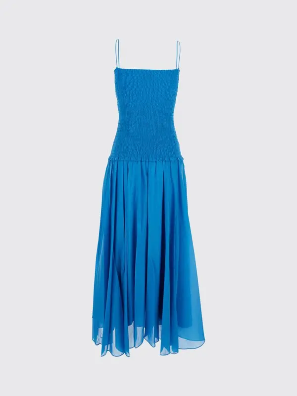 Tory Burch A-line Off-the-shoulder Silk And Cotton Blend Midi Dress