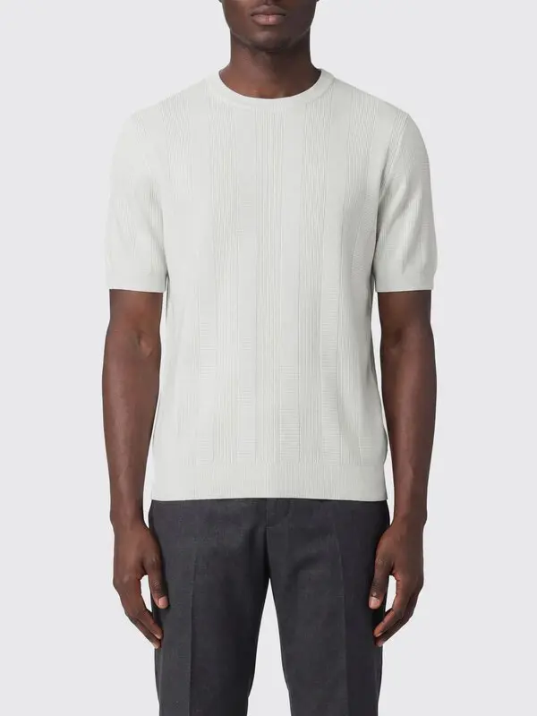 KANGRA Short-sleeved Cotton Crewneck Jumper With Ribbed Trims - Sand