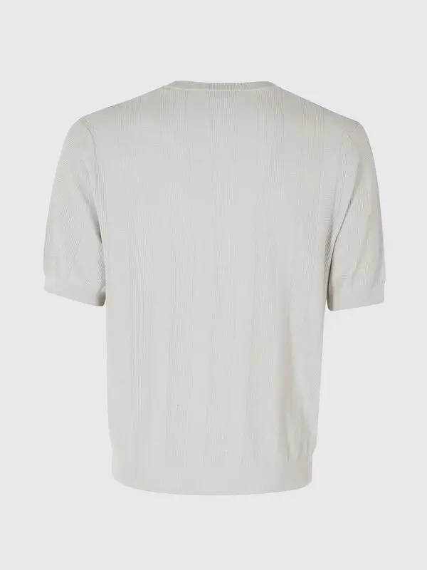 KANGRA Short-sleeved Cotton Crewneck Jumper With Ribbed Trims - Sand