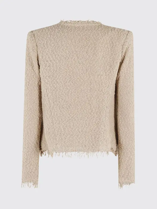IRO PARIS Shavani Cropped Cotton Bouclé Jacket With Fringes And Crew Neck