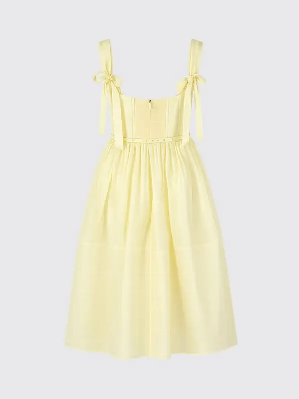 Zimmermann Off-the-shoulder Linen And Silk Bustier Midi Dress