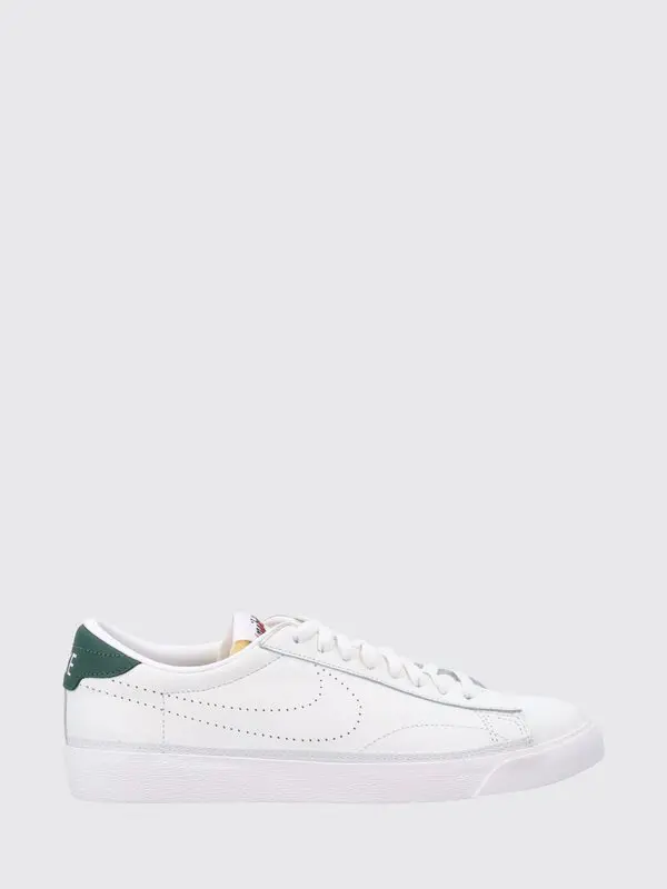 Nike Classic Ac Smooth Leather Trainers With Perforated Swoosh - White