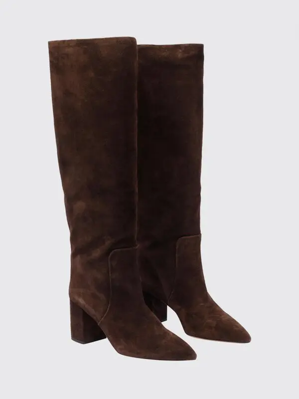 Paris Texas Anja Suede Knee-high Boots With Medium Block Heel - Brown
