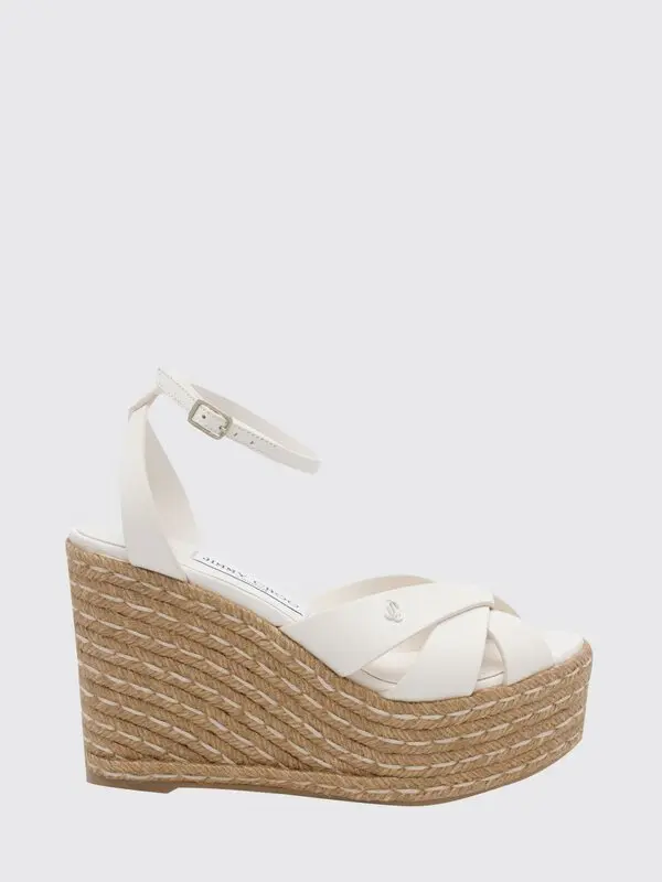 JIMMY CHOO Korra High Wedge Sandals In Nappa With Ankle Strap