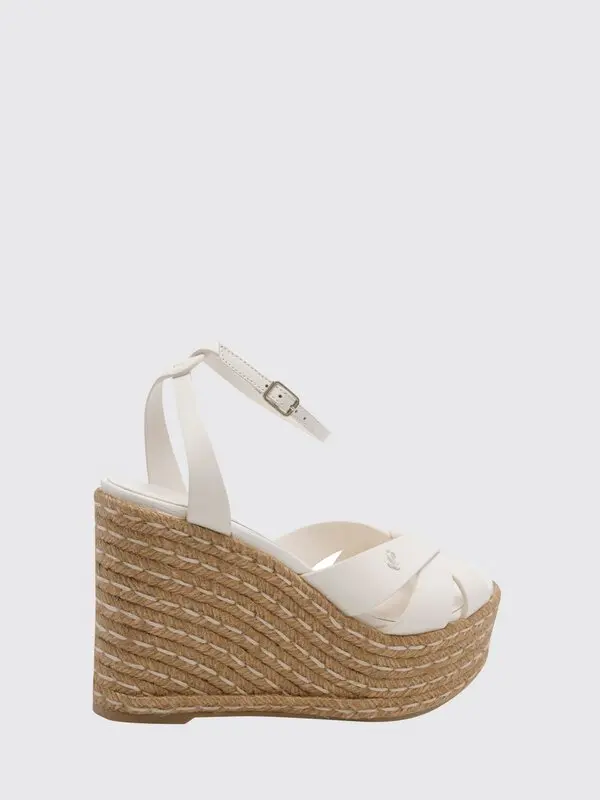 JIMMY CHOO Korra High Wedge Sandals In Nappa With Ankle Strap
