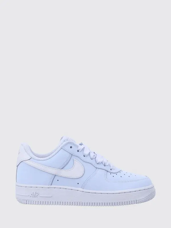 Nike Air Force 1 Smooth Leather Trainers With Perforated Toe And Swoosh Logo - Sky