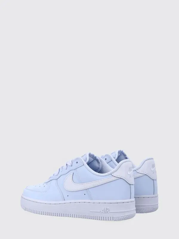 Nike Force 1 Smooth Leather Trainers With Perforated Toe And Swoosh Logo - Sky