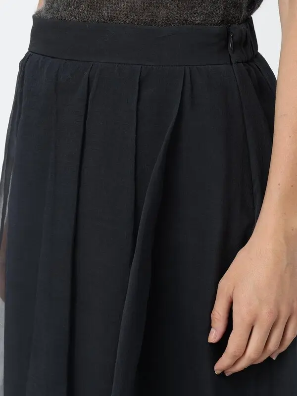 Brunello Cucinelli High-waisted Silk Full Midi Skirt - Grey