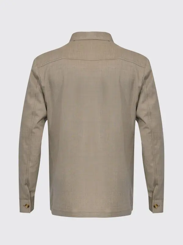 BRIGLIA 1949 Shirt Jacket In A Cotton Blend With Flap Pockets And Hidden Buttons - Sand