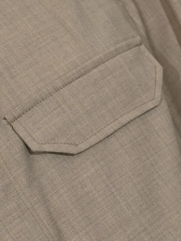 BRIGLIA 1949 Shirt Jacket In A Cotton Blend With Flap Pockets And Hidden Buttons - Sand