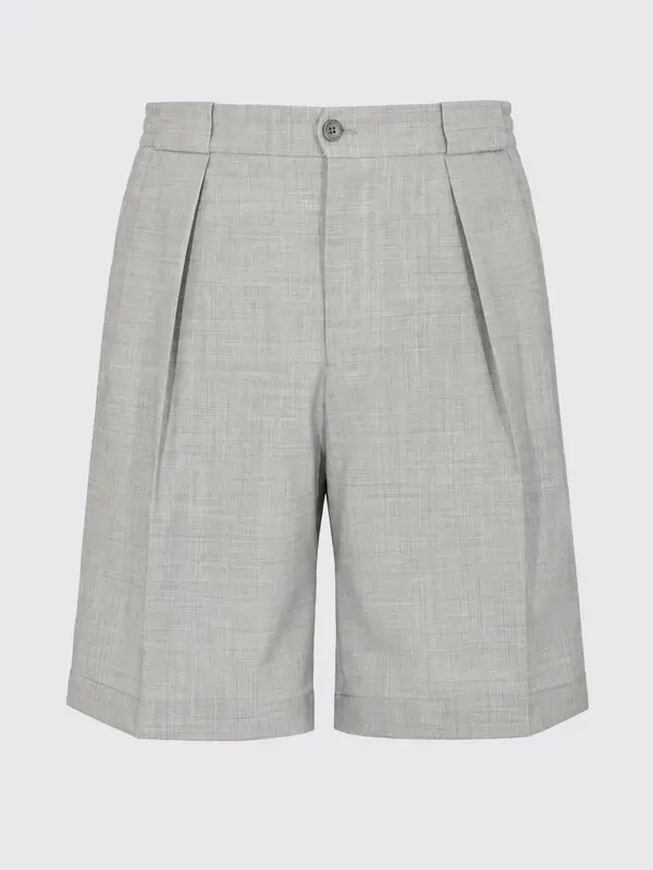 BRIGLIA 1949 Tailored Knee-length Bermuda Shorts In A Wool Blend With Slash Pockets - Pearl