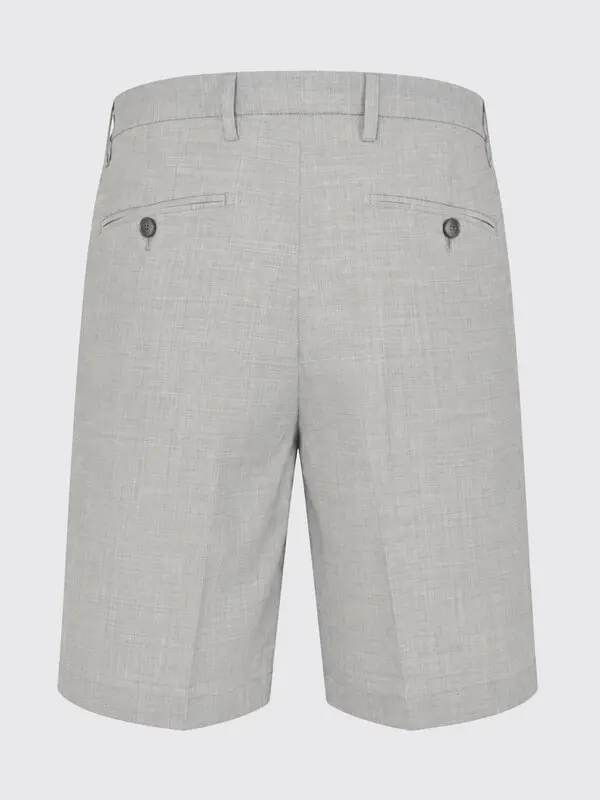 BRIGLIA 1949 Tailored Knee-length Bermuda Shorts In A Wool Blend With Slash Pockets - Pearl